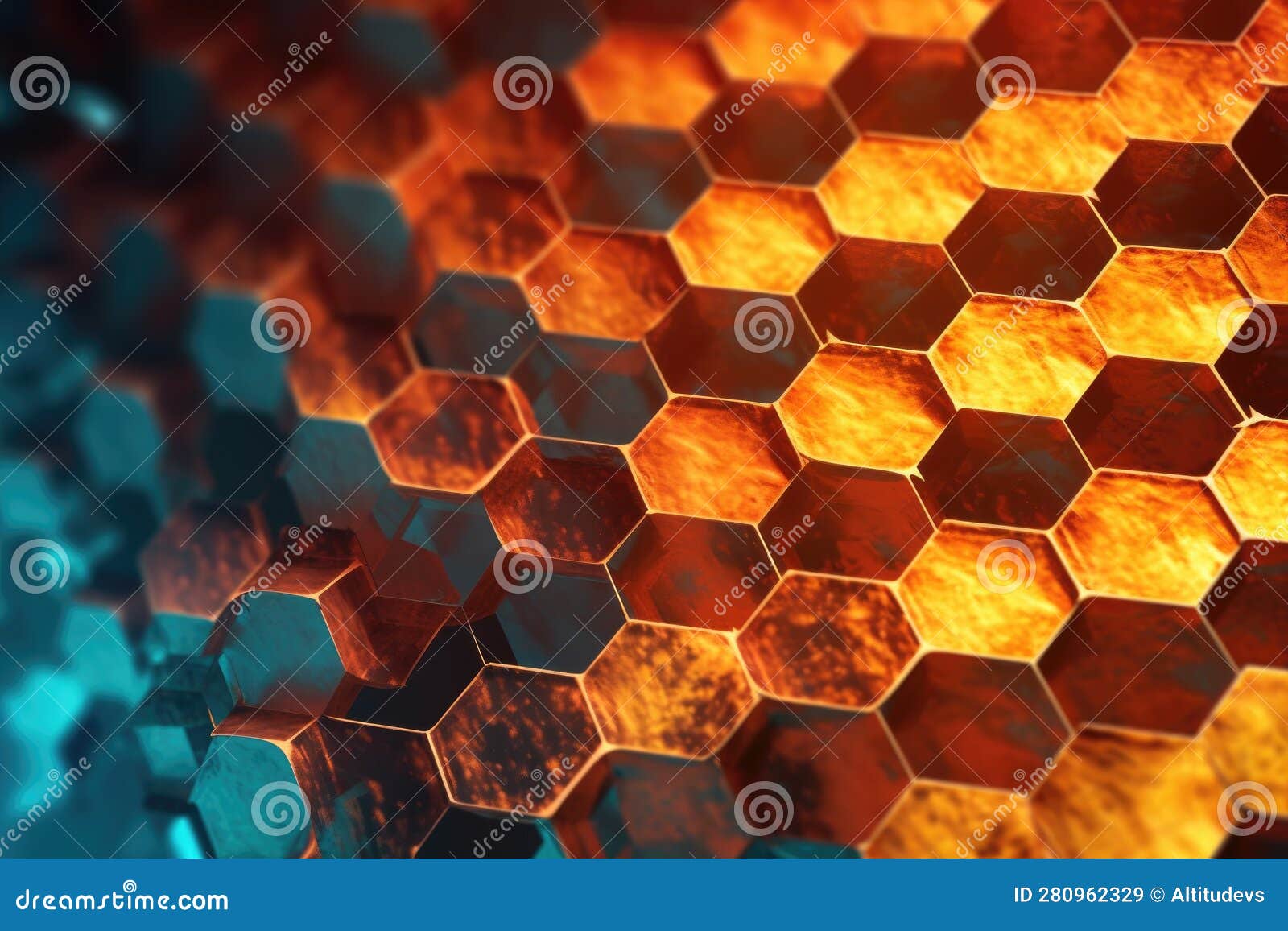 Abstract Hexagonal Honeycomb Pattern Close-up Stock Illustration ...
