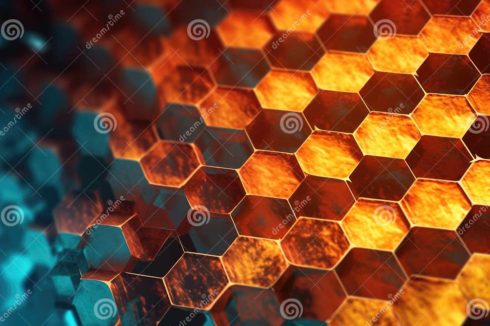 Abstract Hexagonal Honeycomb Pattern Close-up Stock Illustration - Illustration of design ...