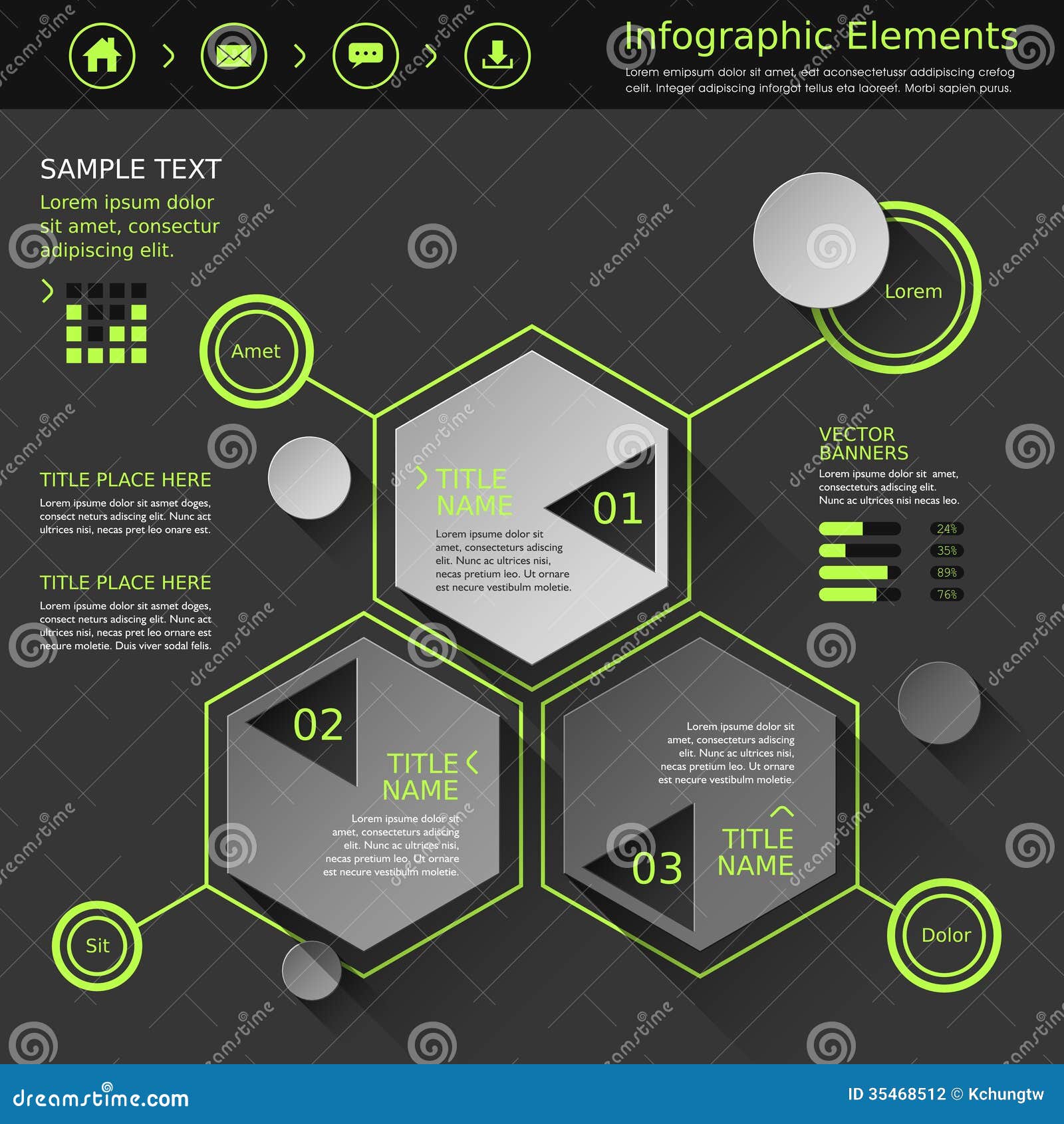 Abstract Hexagonal Infographics Stock Vector - Illustration of business ...