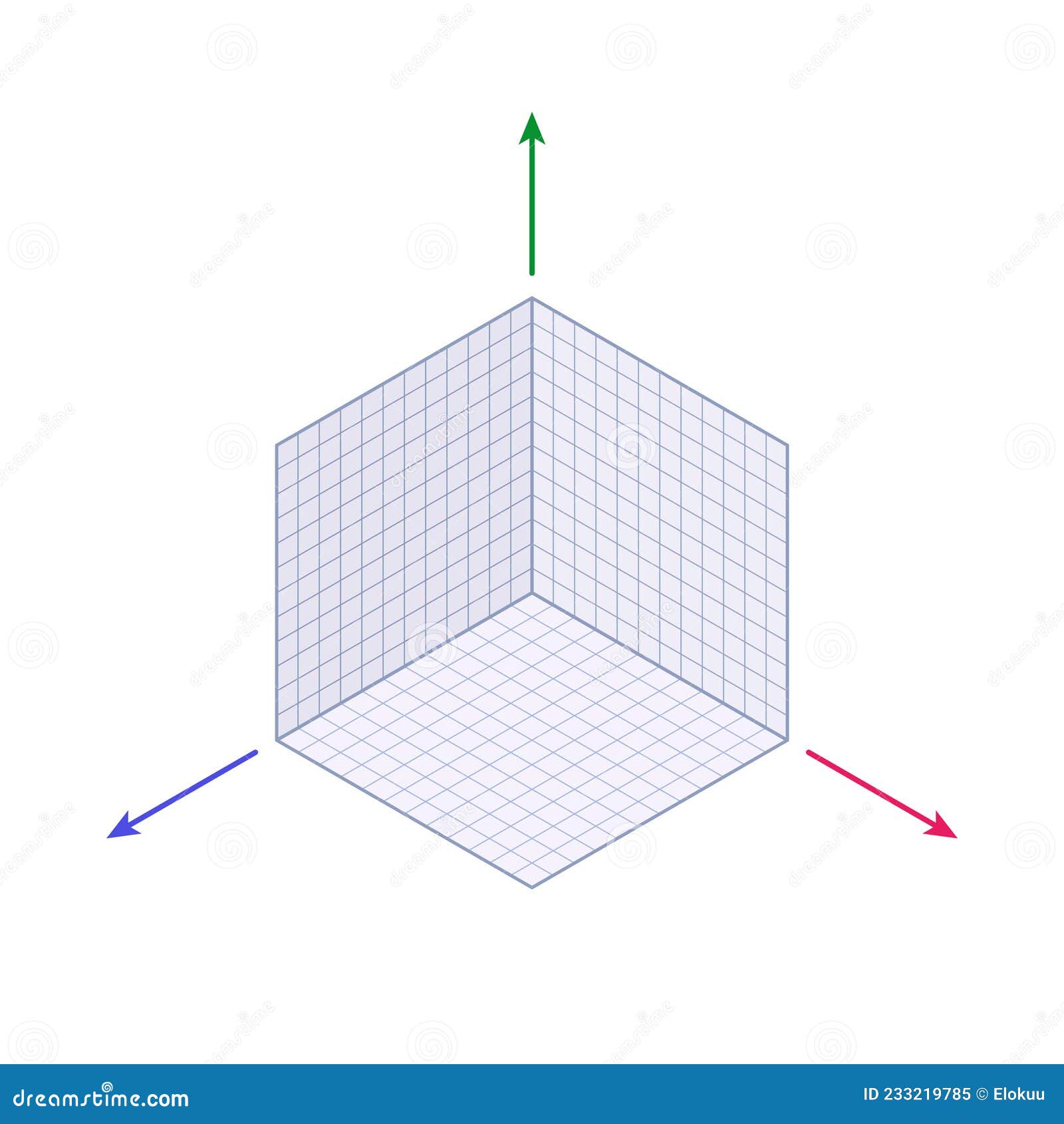 Abstract Hexagonal Isometric Grid with Three Coordinate Axes. Vector ...