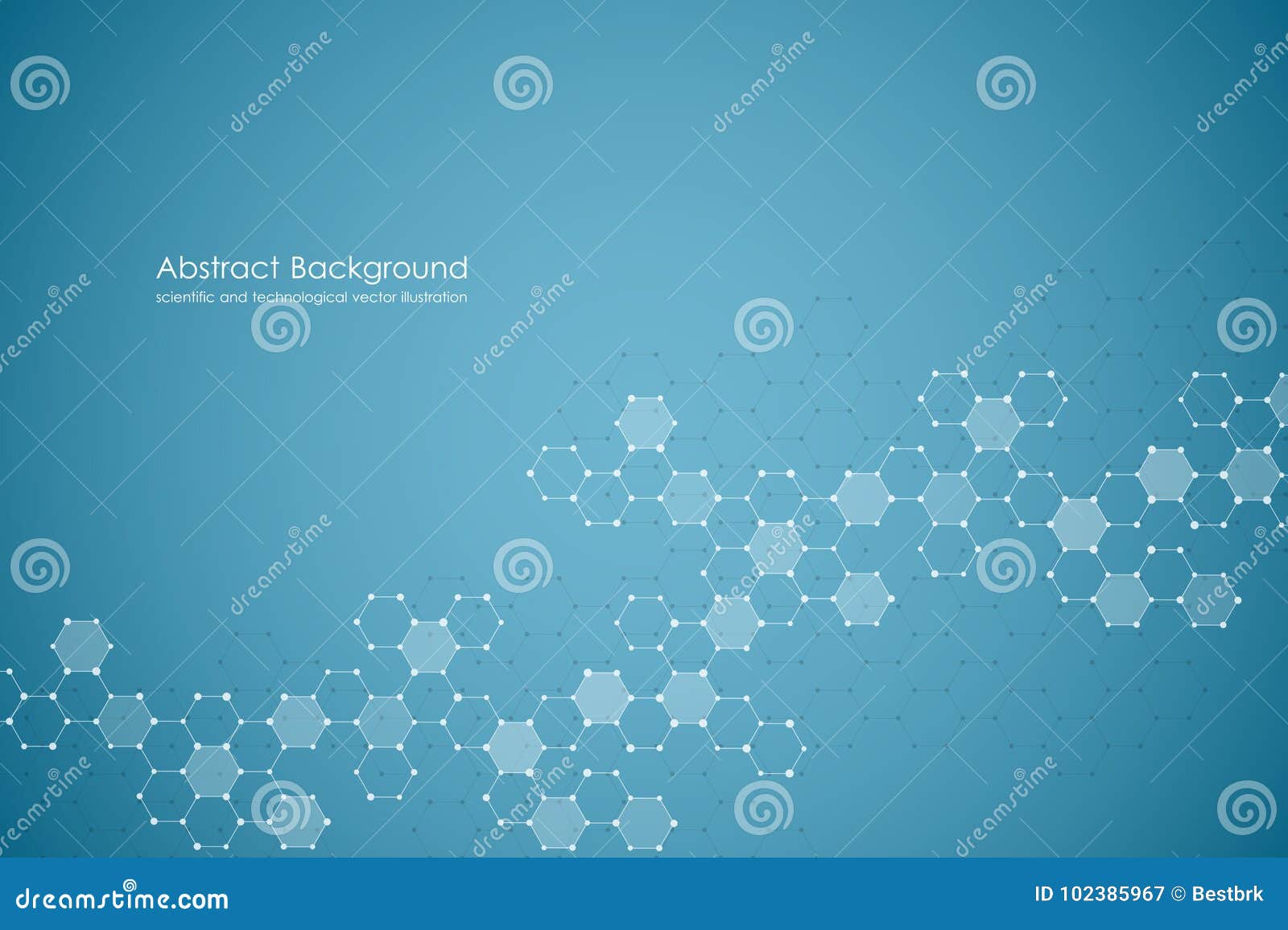 Abstract Hexagonal Molecule Background, Genetic and Chemical Compounds ...