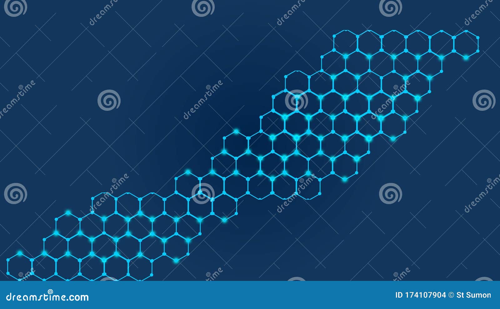 Abstract Hexagonal Molecule Background, Genetic and Chemical Compounds ...
