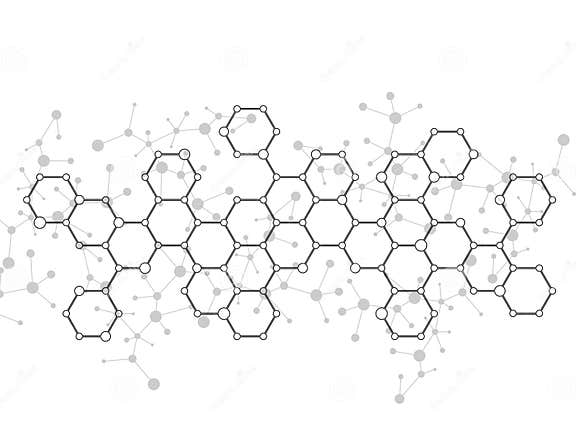 Abstract Hexagonal Molecules, Molecular Structure of DNA Stock Vector ...