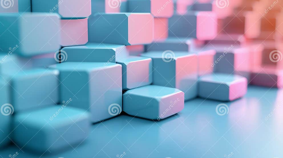 Abstract Hexagonal Pattern in Blue and Pink Stock Photo - Image of ...