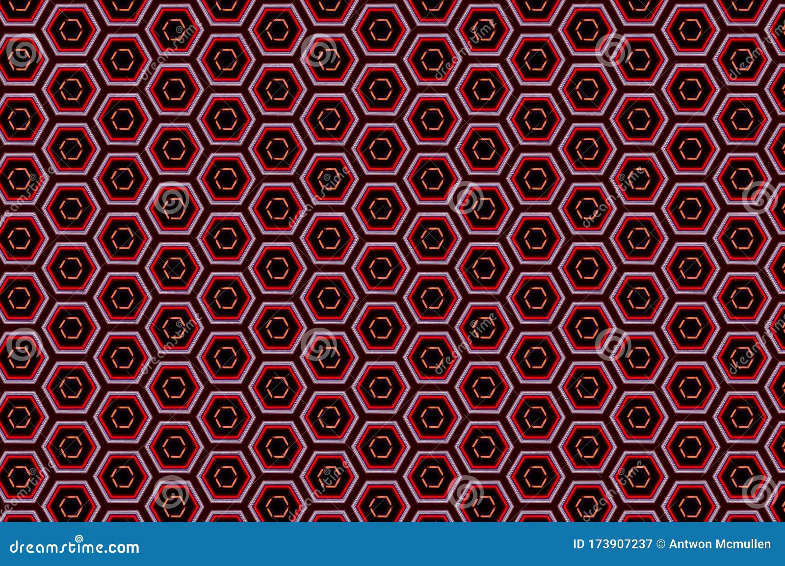 Abstract Hexagonal Pattern of Lights Stock Illustration - Illustration ...