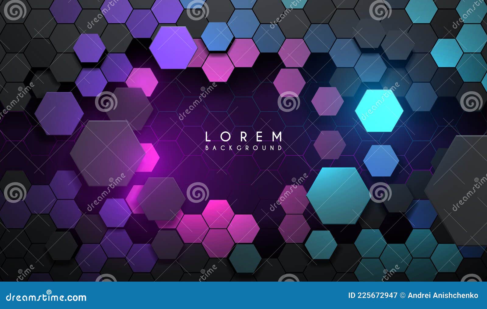 Abstract Hexagonal Molecule Structure Of Neurons System. Digital ...