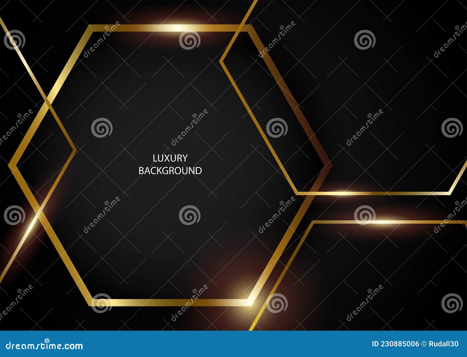 Abstract Hexagonal Shapes with Gold Frames Stock Vector - Illustration ...
