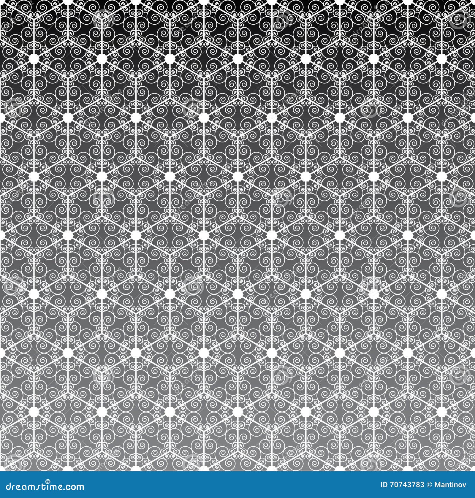 Abstract Hexagonal Snowflake Seamless Pattern Stock Vector ...