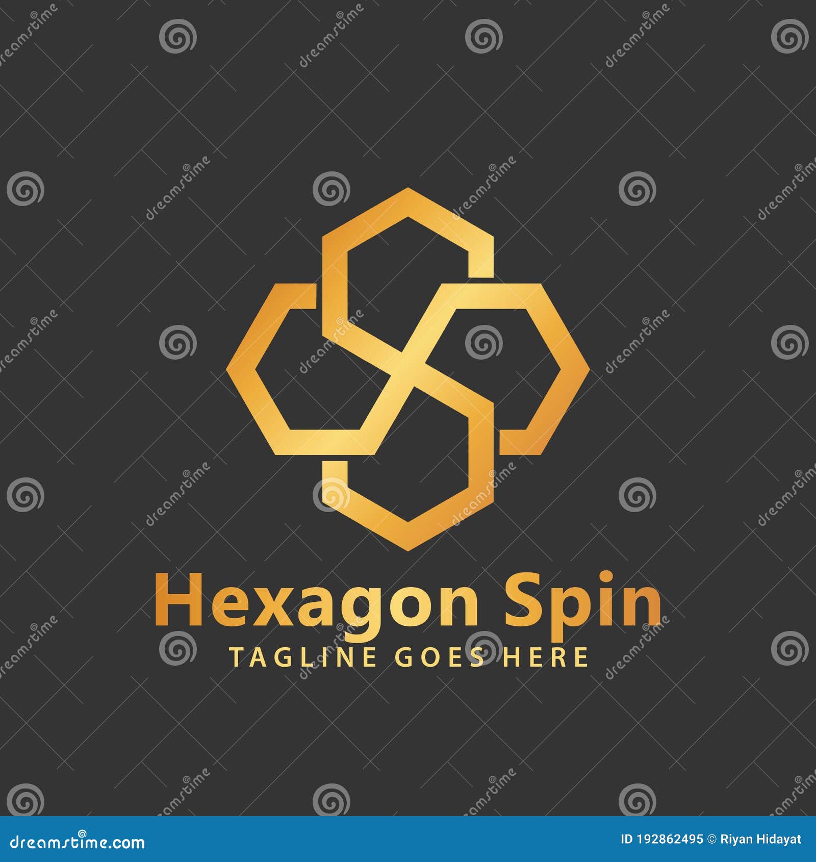 Abstract Hexagonal Spinning Logos Design Vector Illustration Template ...