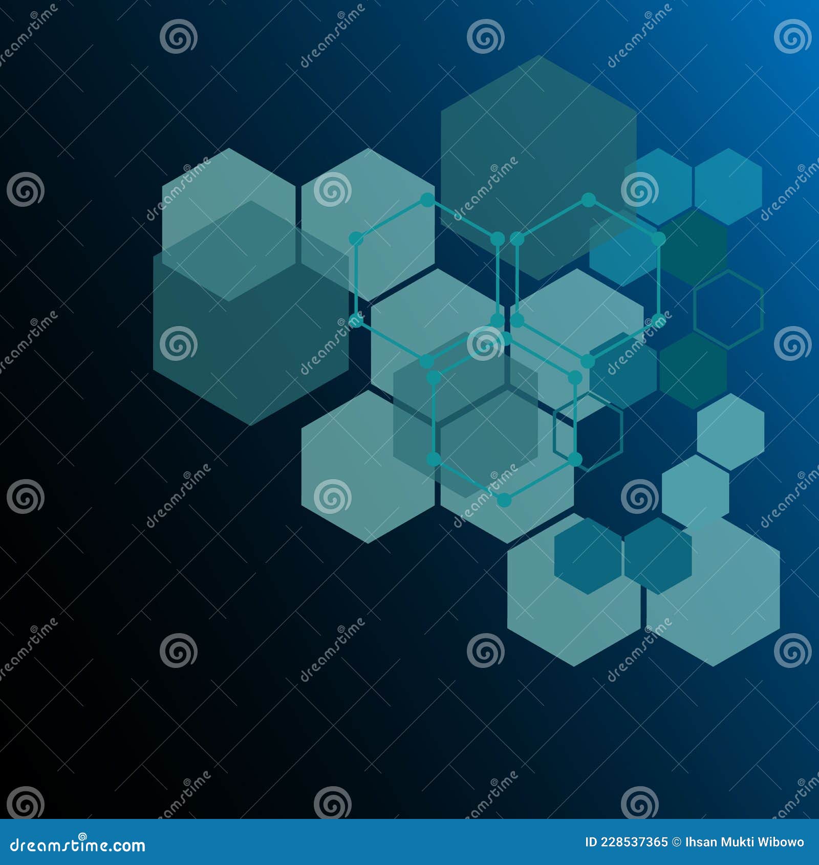 Abstract Hexagonal Structure in Technology Stock Illustration ...