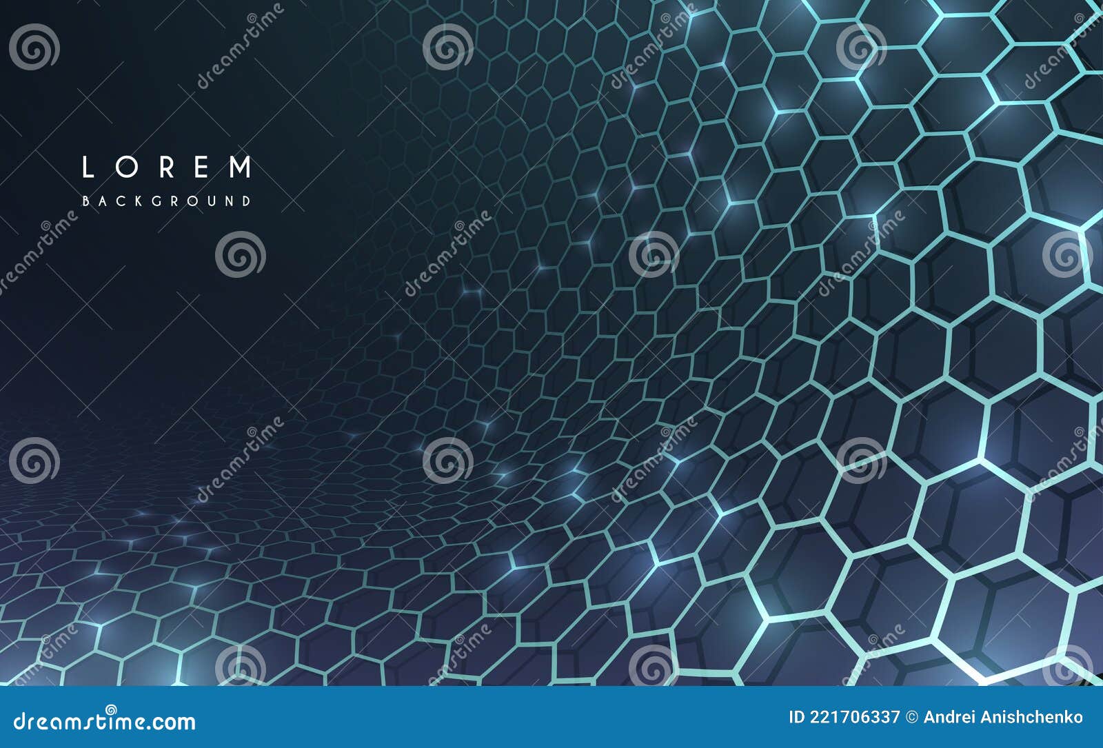 Abstract Hexagonal Technology Background with Glow Effect Stock Vector ...