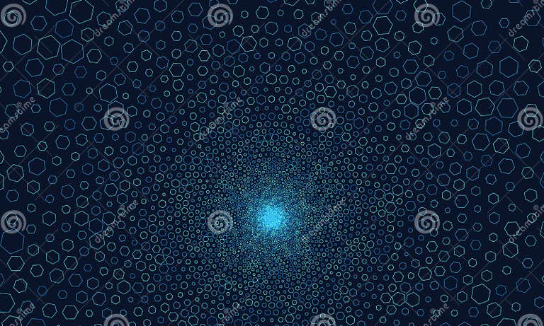 Abstract Hexagons Pattern. Blue Color Background Like Universe Effect ...