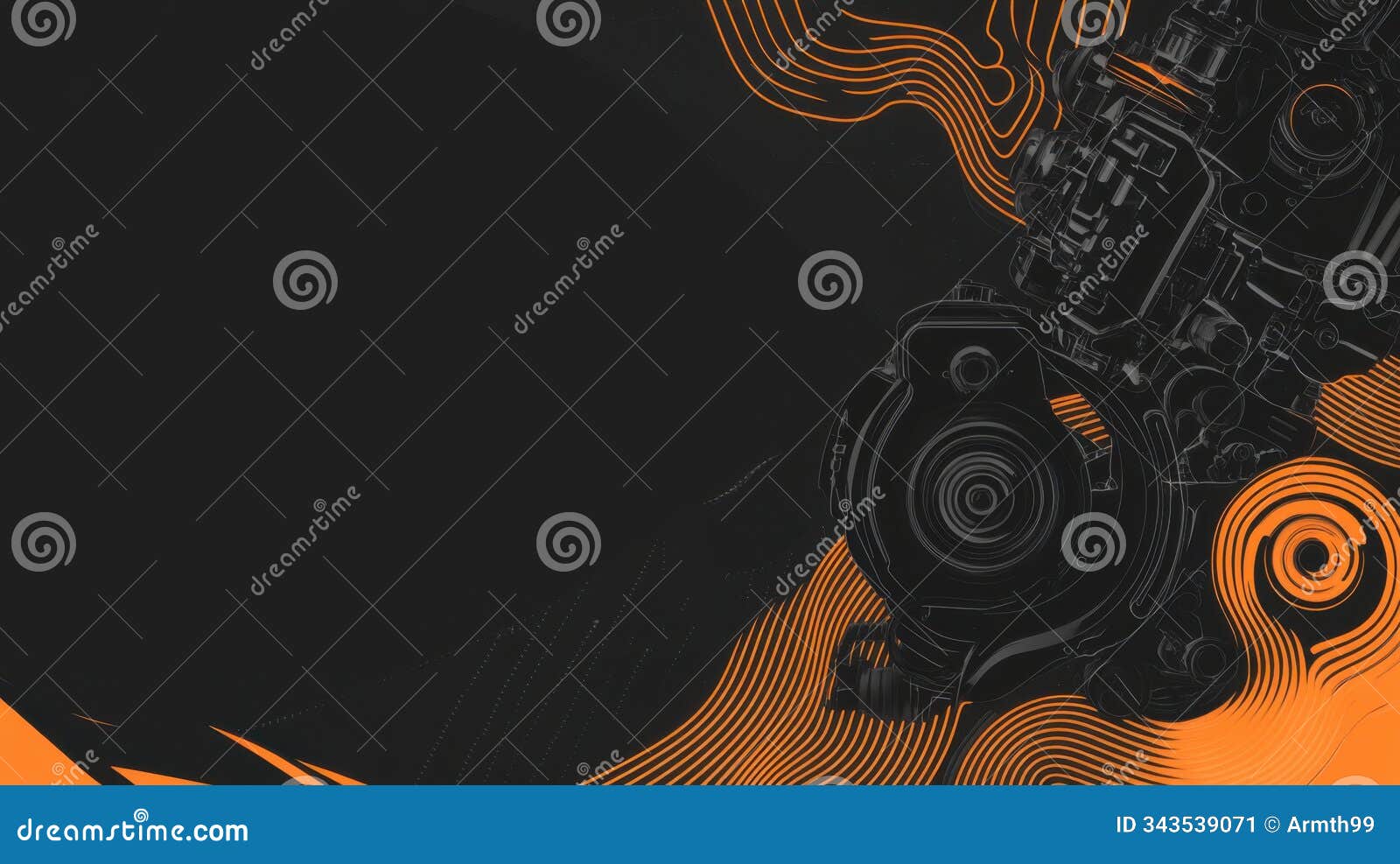 Abstract Hi-tech Background with Circuit Board and Gearbox. Vector ...