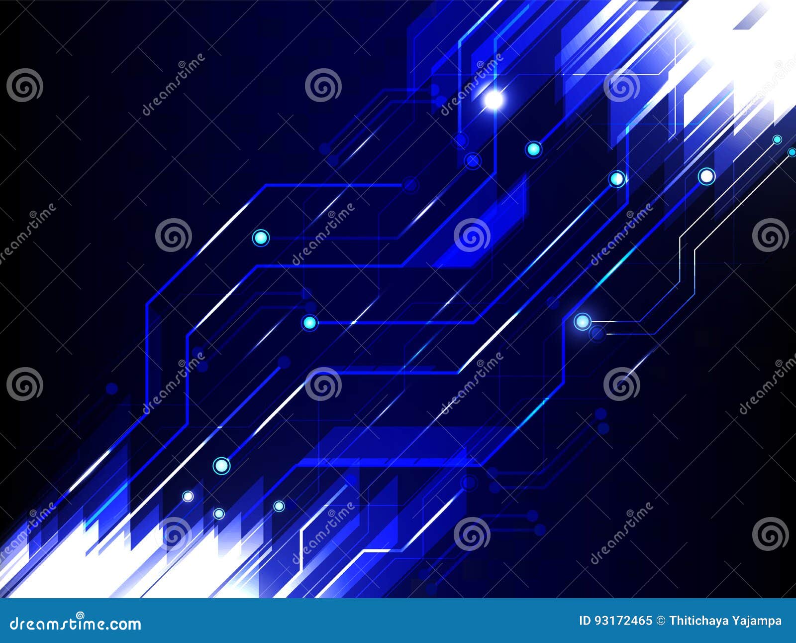 Abstract Hi-tech Blue Color Technological Background. Stock Vector ...