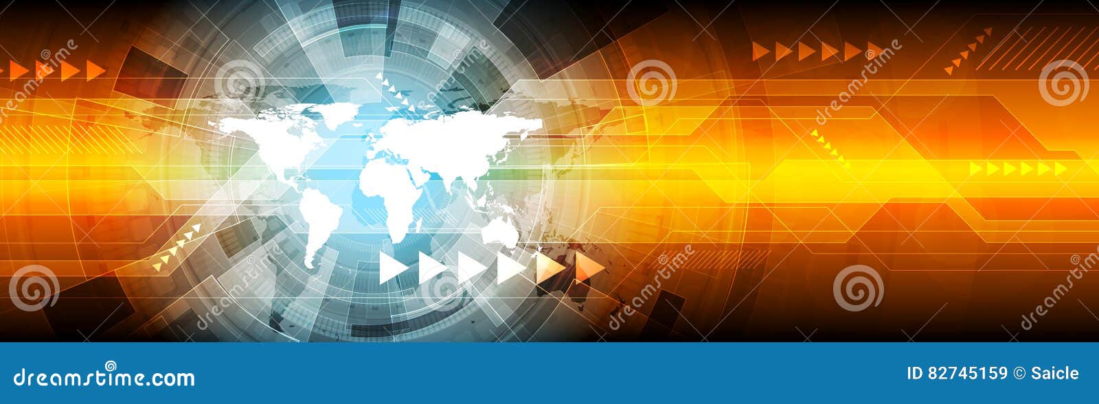 Abstract Hi-tech Bright Web Banner Design Stock Vector - Illustration ...