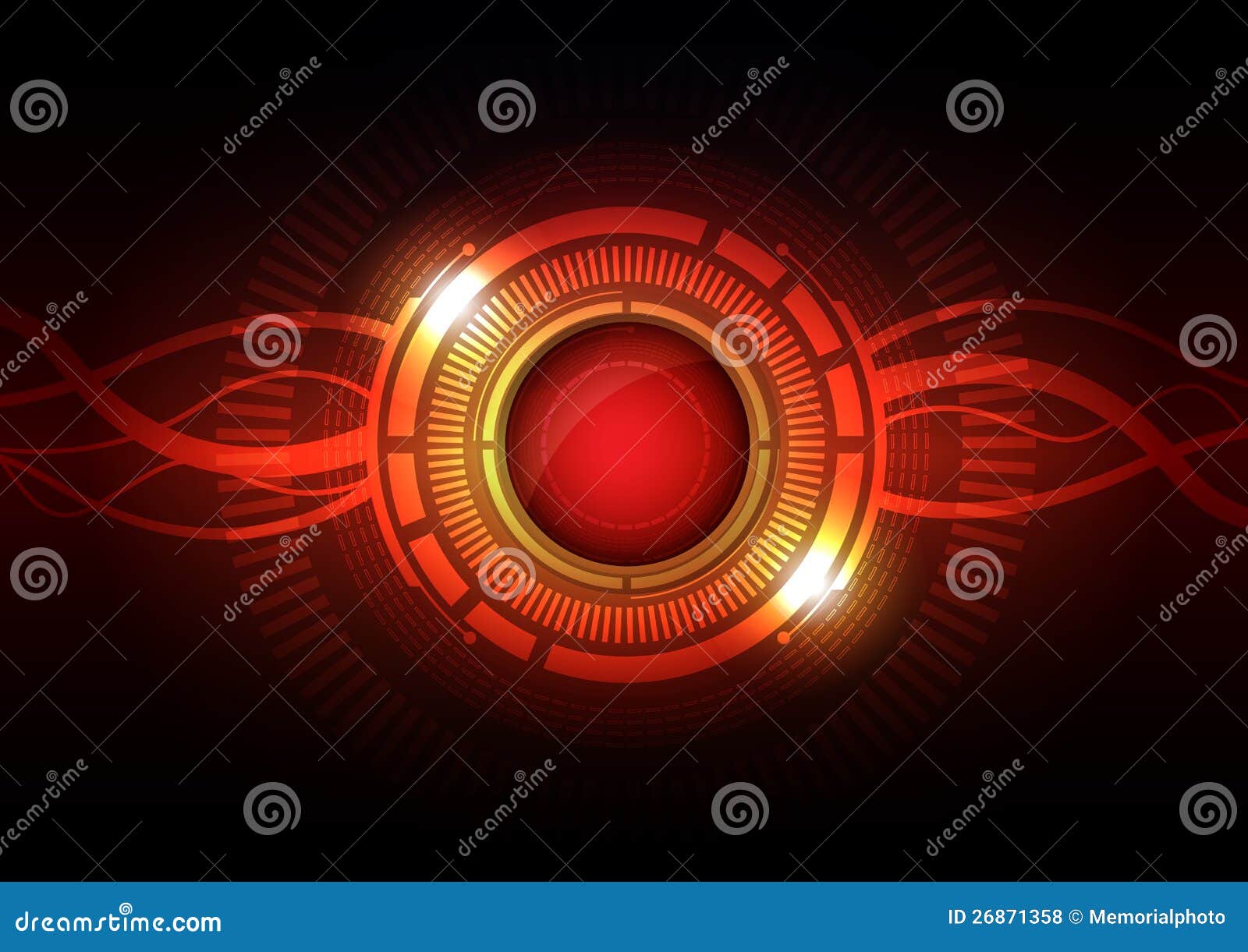 Abstract hi-tech button stock vector. Illustration of computer - 26871358