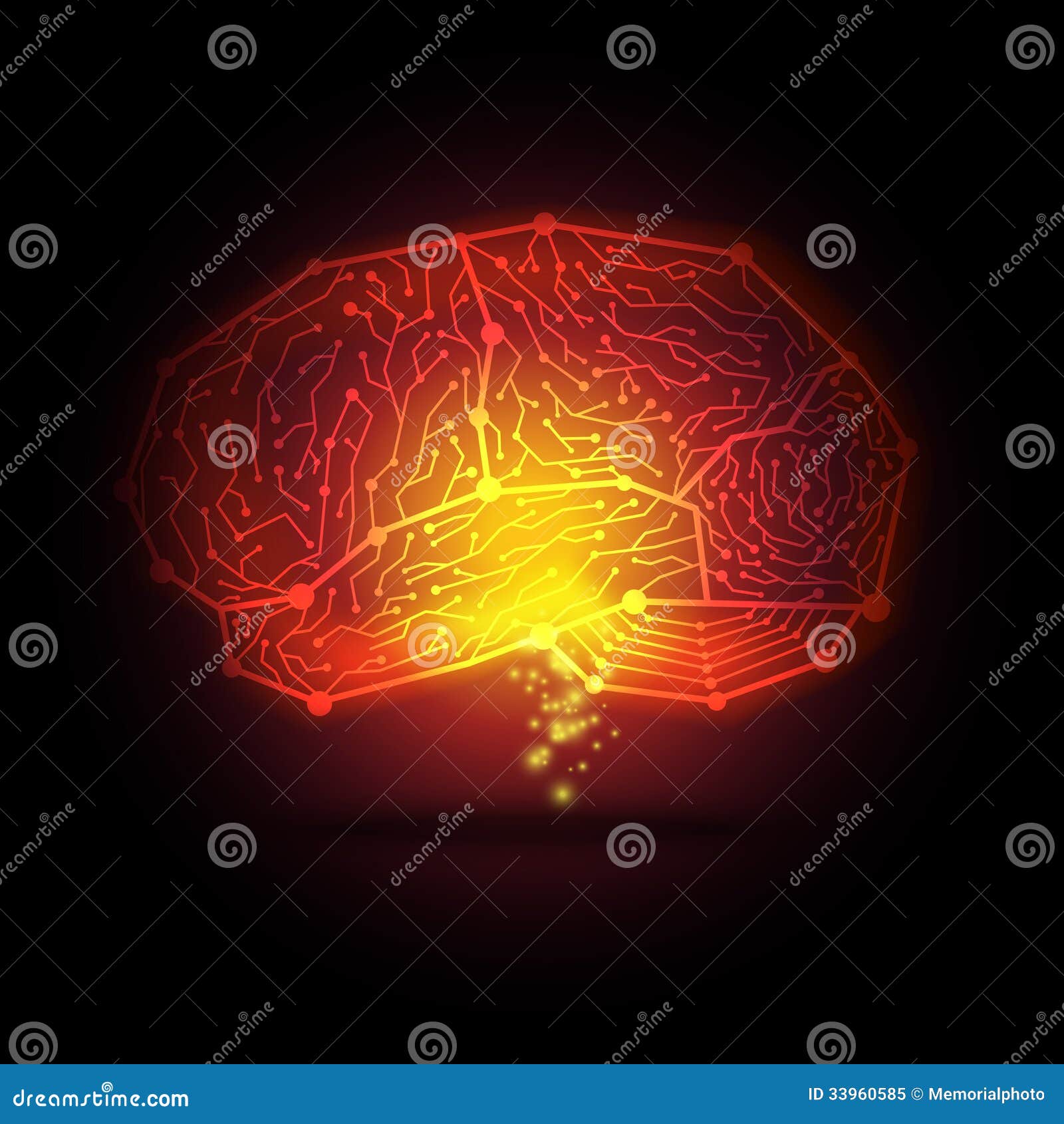Abstract Hi-tech Digital Brain Stock Illustration - Illustration of ...