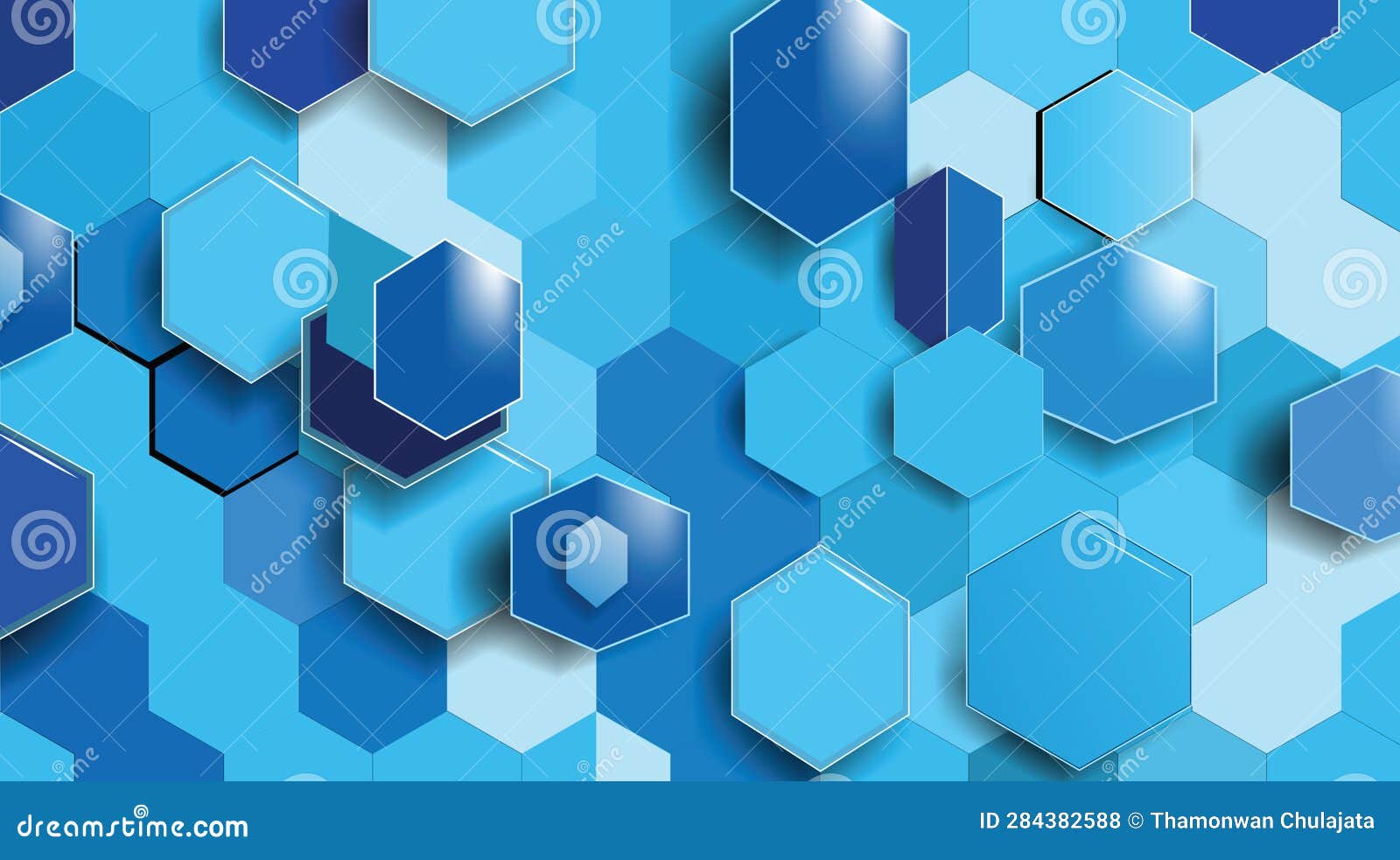 Abstract Hi-tech Digital Technology Geometric Hexagon Shapes Stock ...