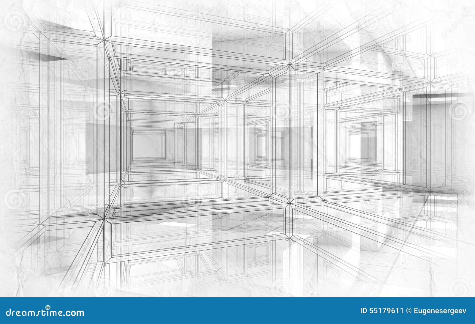 Abstract Hi-tech Drawings Background 3d Interior Stock Illustration ...