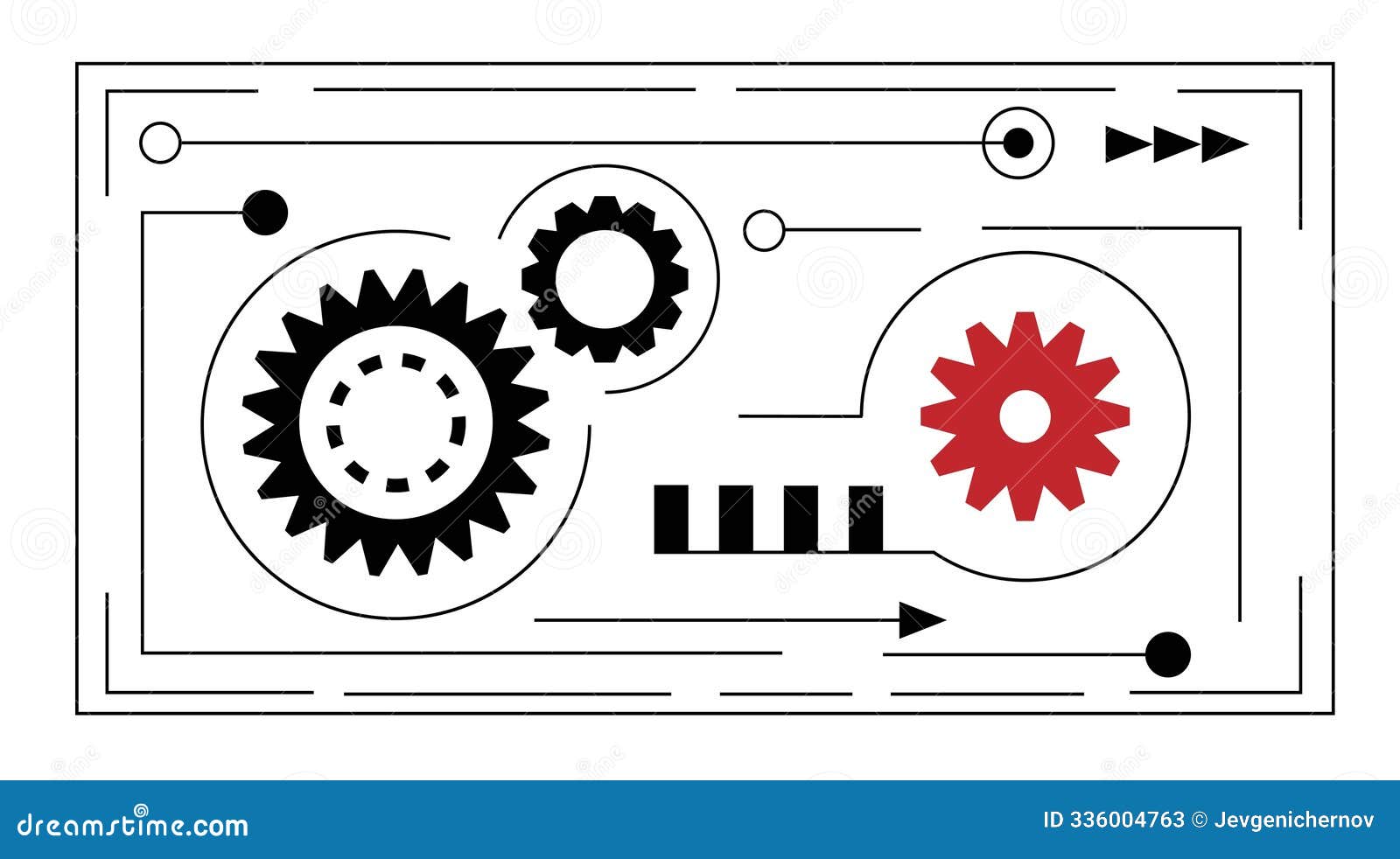 Abstract Hi Tech Gear Connections Background Line Art 1 Stock ...
