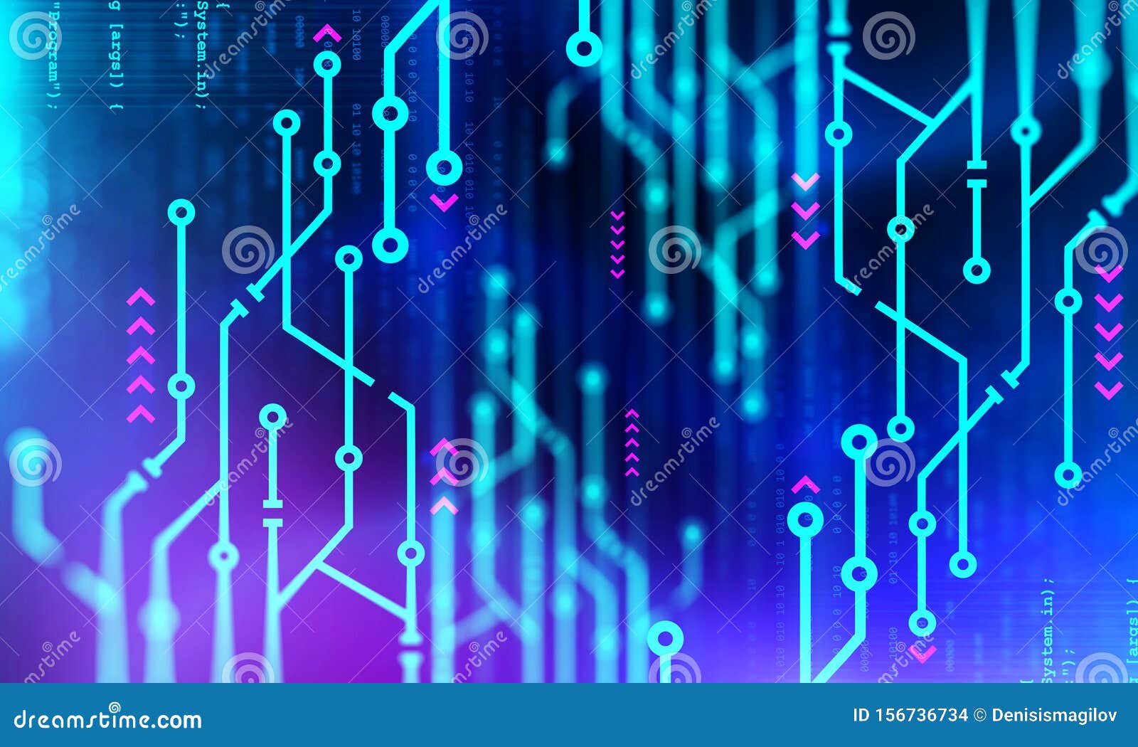 Abstract Hi Tech Interface with Circuits Stock Illustration ...