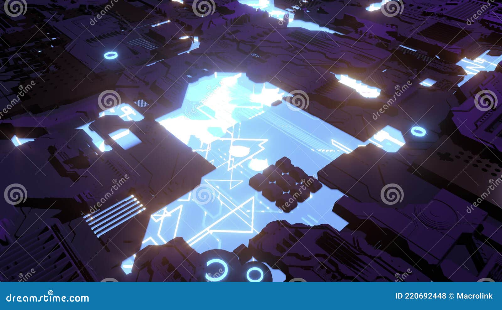 Abstract Hi-tech Surface of Sci-fi or Computer Motherboard Stock ...