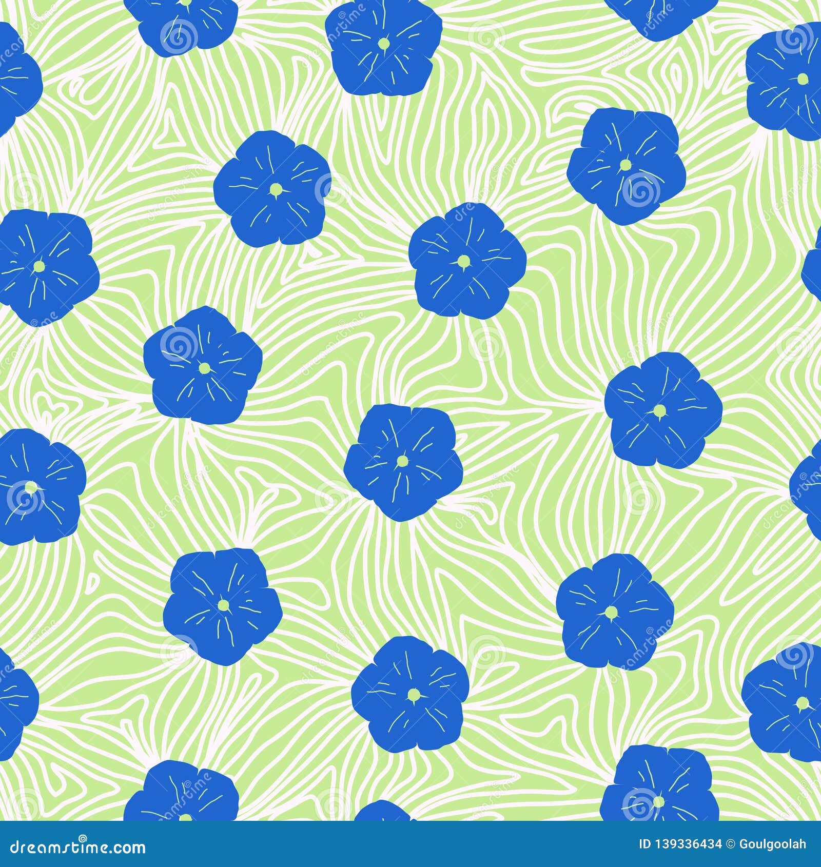 Abstract Hibiscus Flower Seamless Repeat Pattern. Vector Illustration ...