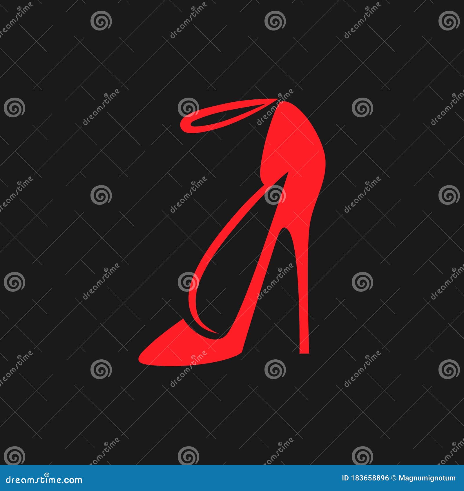 Abstract High Heel Shoe on Black Backdrop Stock Vector - Illustration ...