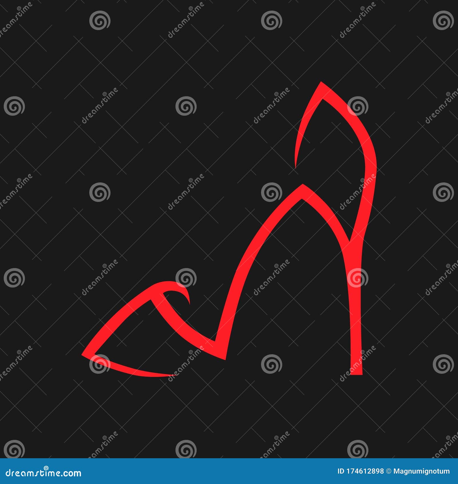 Abstract High Heel Shoe on White Backdrop Stock Vector - Illustration ...