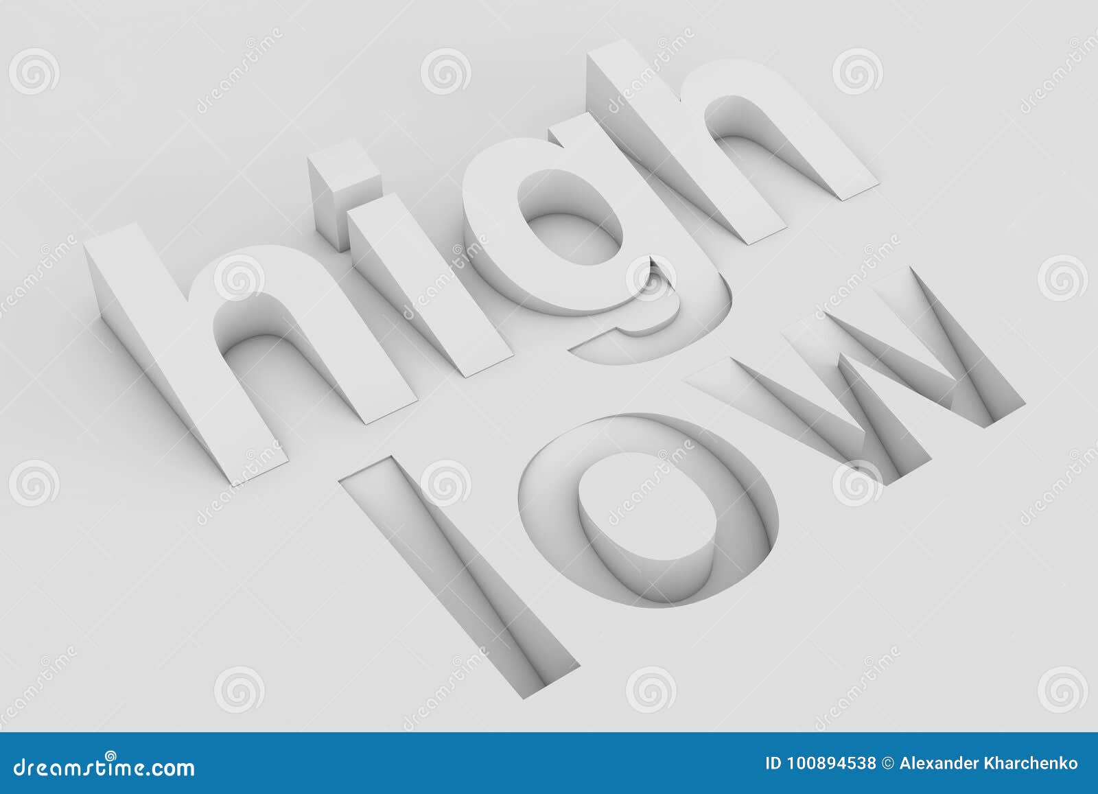Abstract High and Low Sign. 3d Rendering Stock Illustration ...