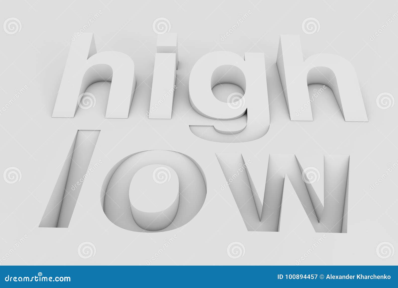 Abstract High and Low Sign. 3d Rendering Stock Illustration ...