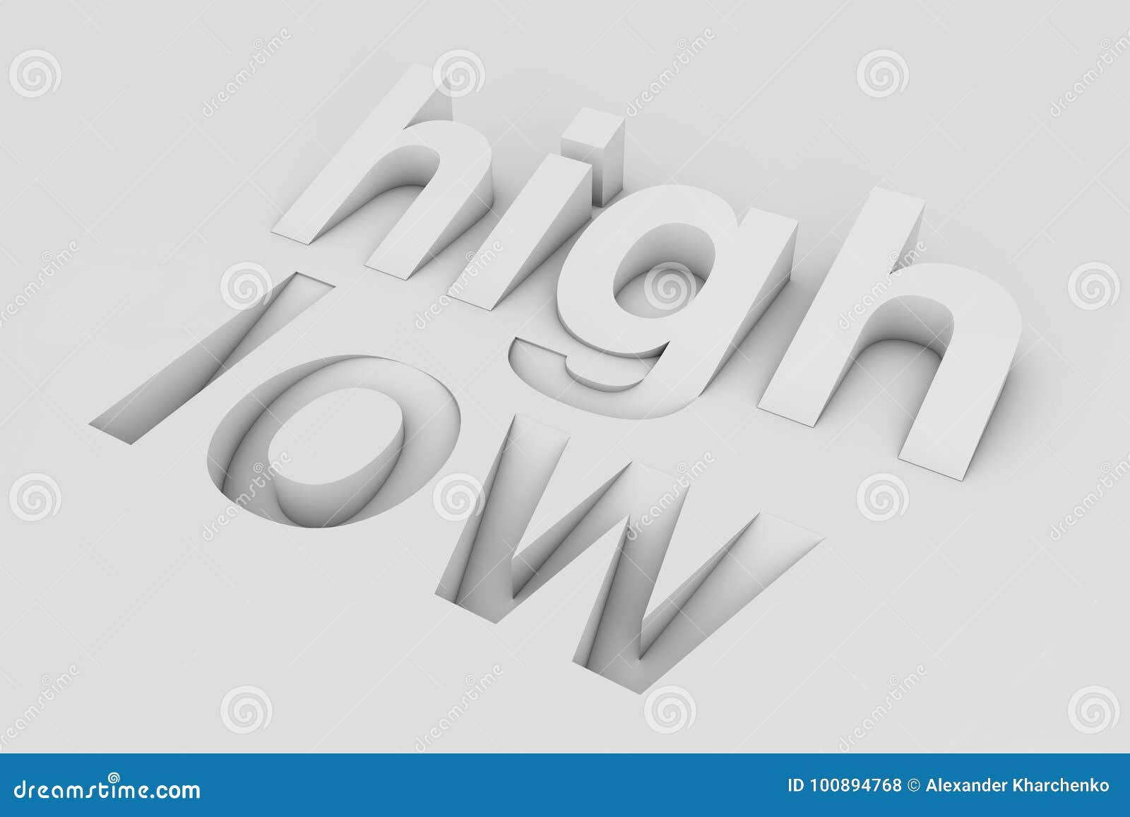 Abstract High and Low Sign. 3d Rendering Stock Illustration ...