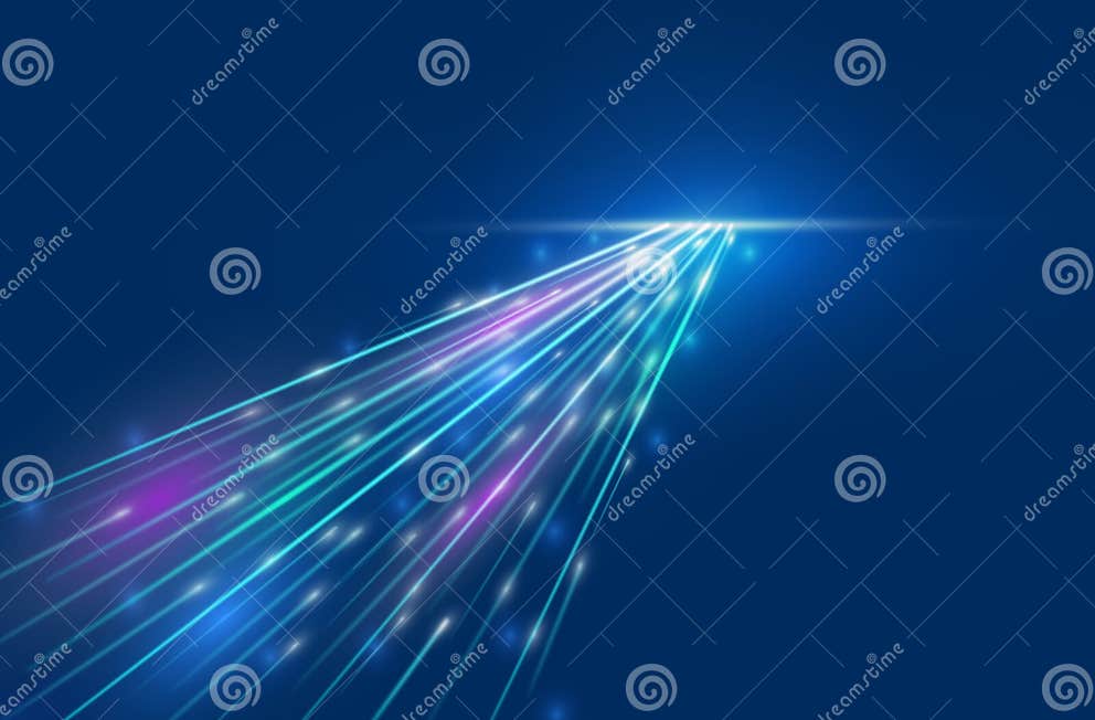Abstract High Speed Light Data Flow in Fiber Optic. Stock Illustration ...