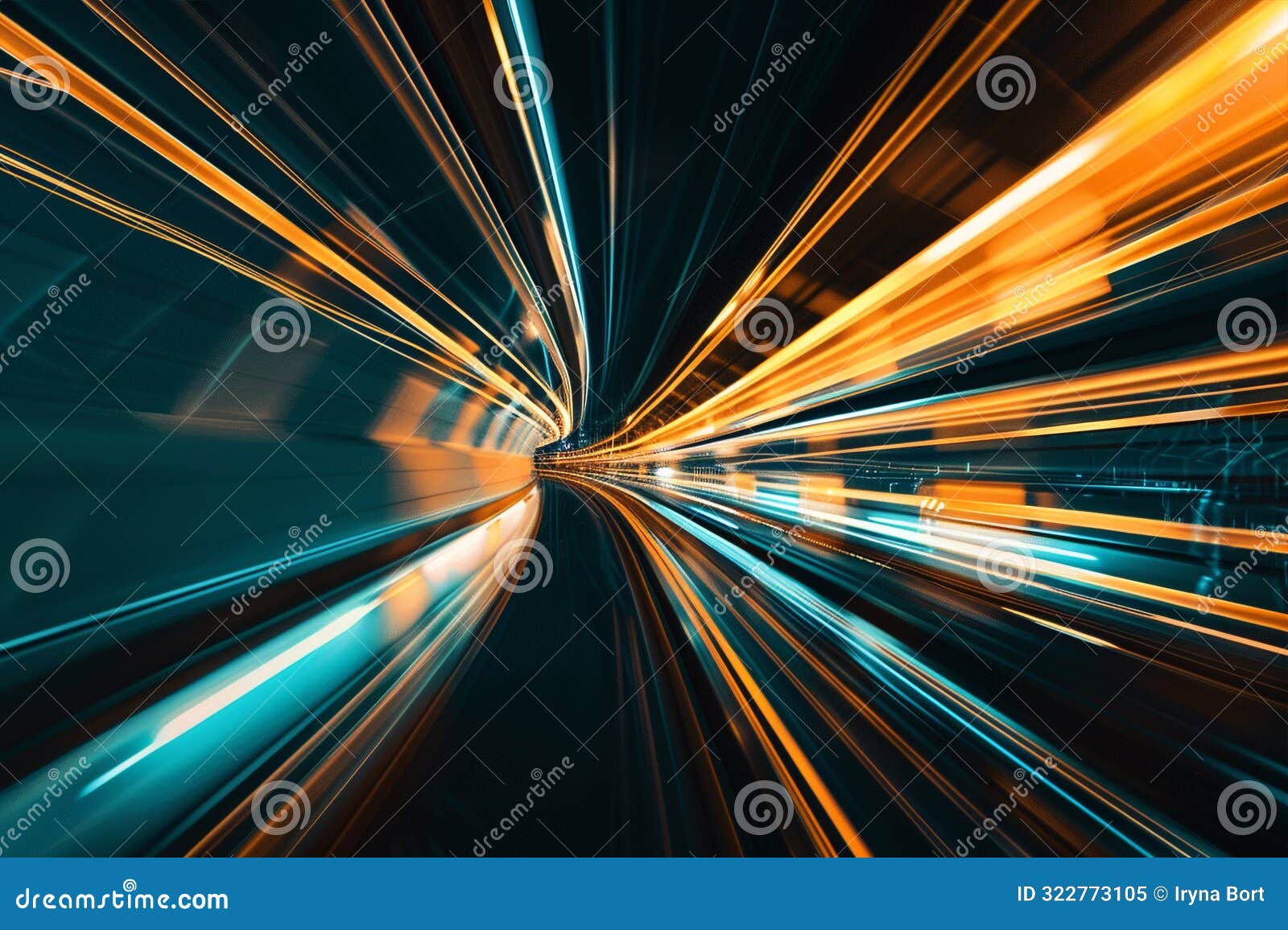 Abstract High-speed Light Trails Effect on Dark Background. Futuristic ...