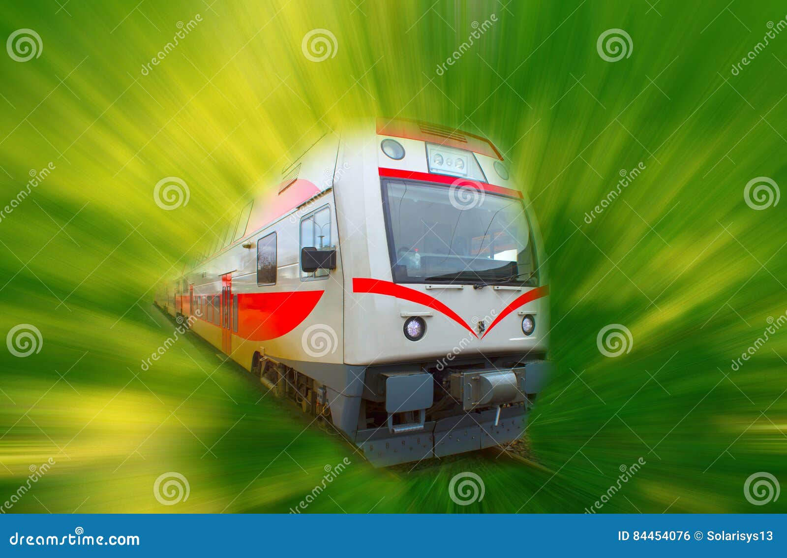 The Abstract High Speed Modern Commuter Train, Motion Blur Stock Photo ...