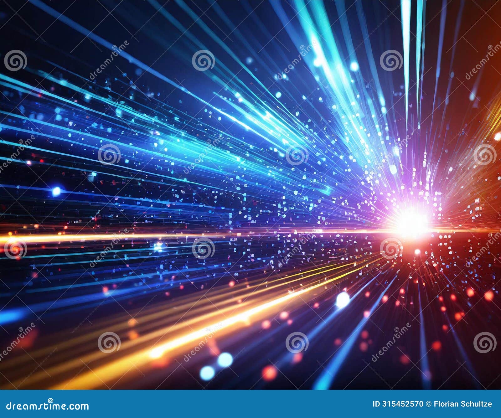 Abstract High-speed Technology Background with Glowing Lines and ...