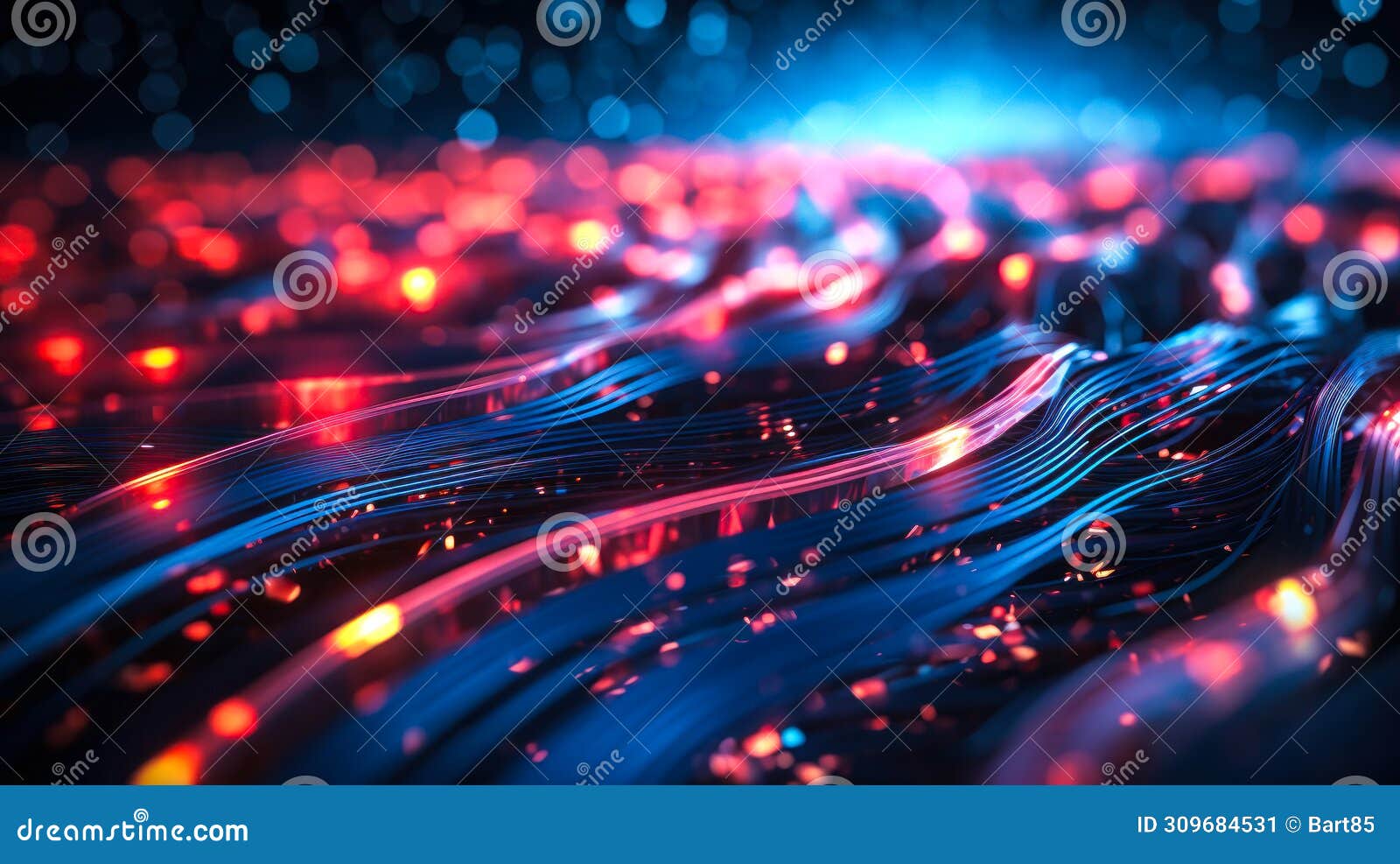 Abstract High-speed Technology Concept with Flowing Digital Data and ...