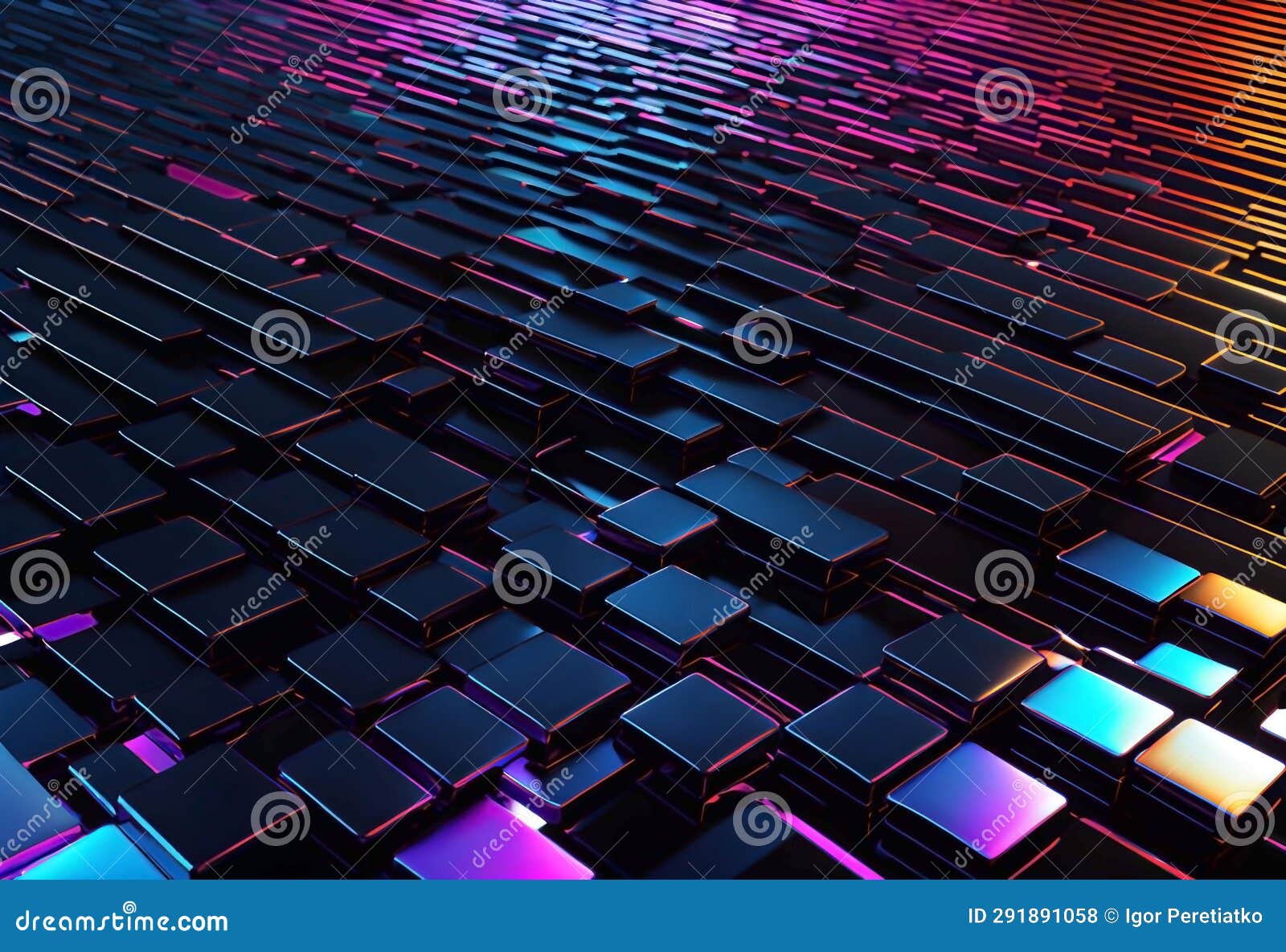 Abstract High Tech Background with Neon Light Effect Stock Illustration ...