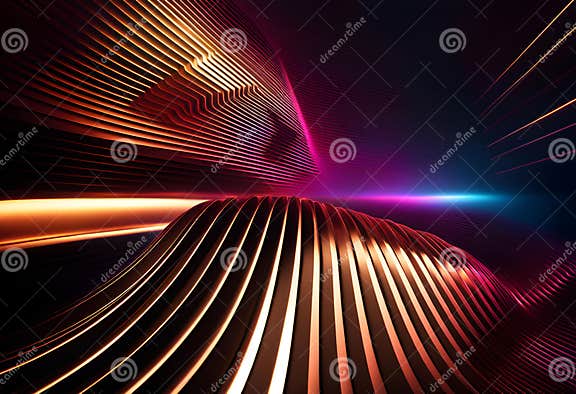 Abstract High Tech Background with Neon Light Effect Stock Illustration ...
