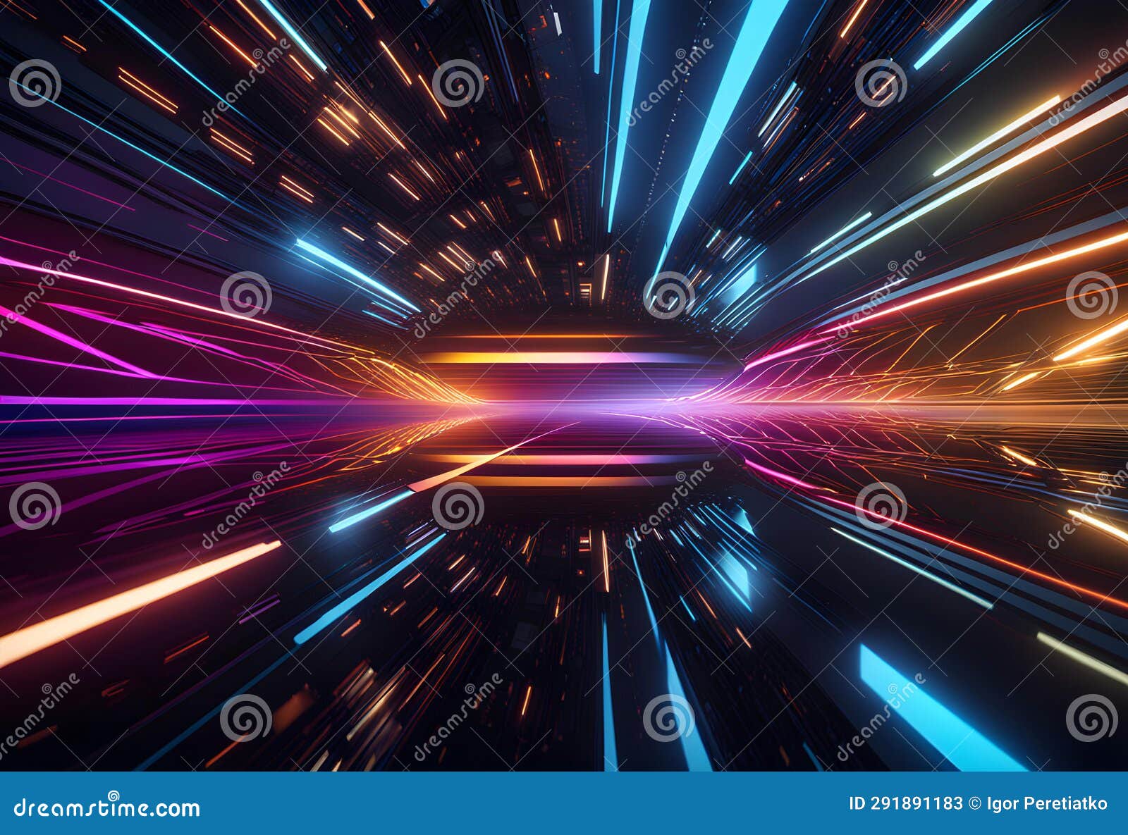 Abstract High Tech Background with Neon Light Effect Stock Illustration ...