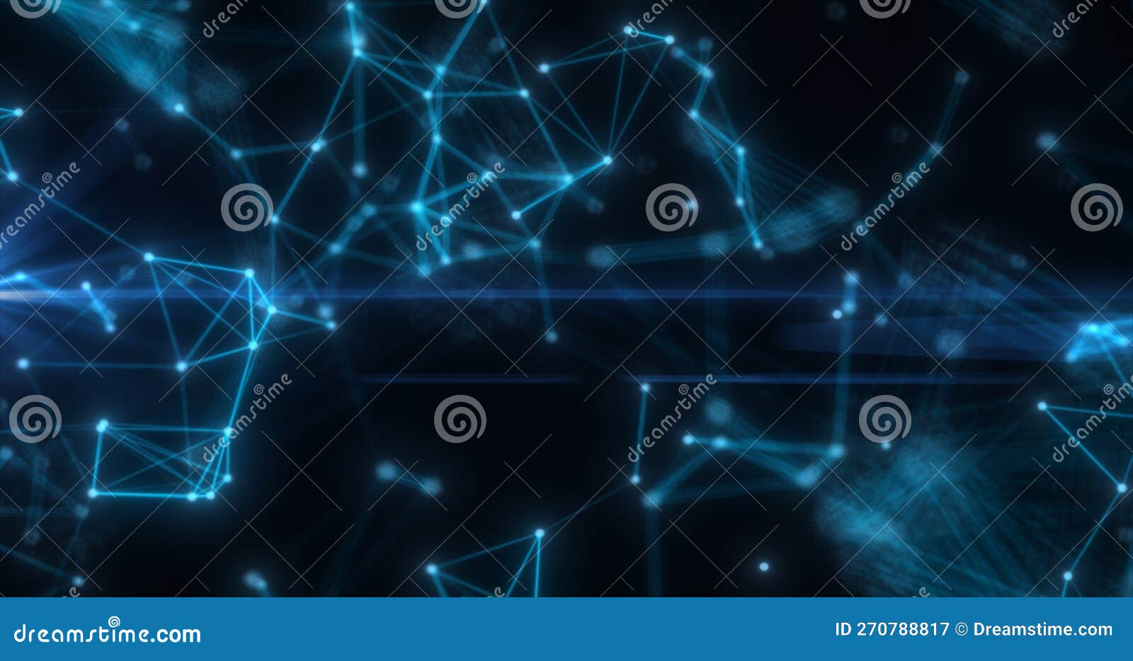 Abstract High Tech Blue Glowing Lines with Dots and Plexus Triangles ...