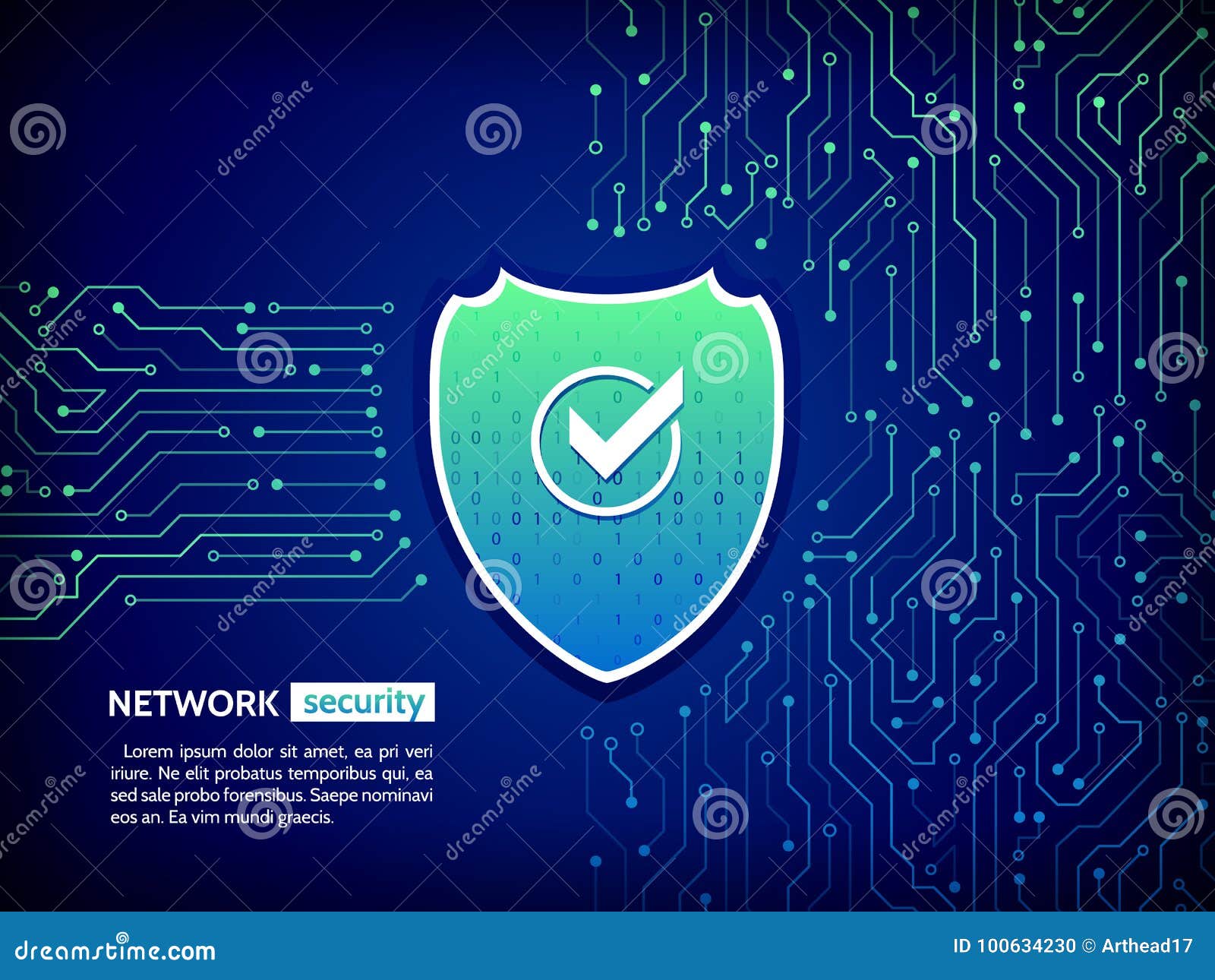 Security Shield Concept. Internet Security. Vector Illustration Digital ...