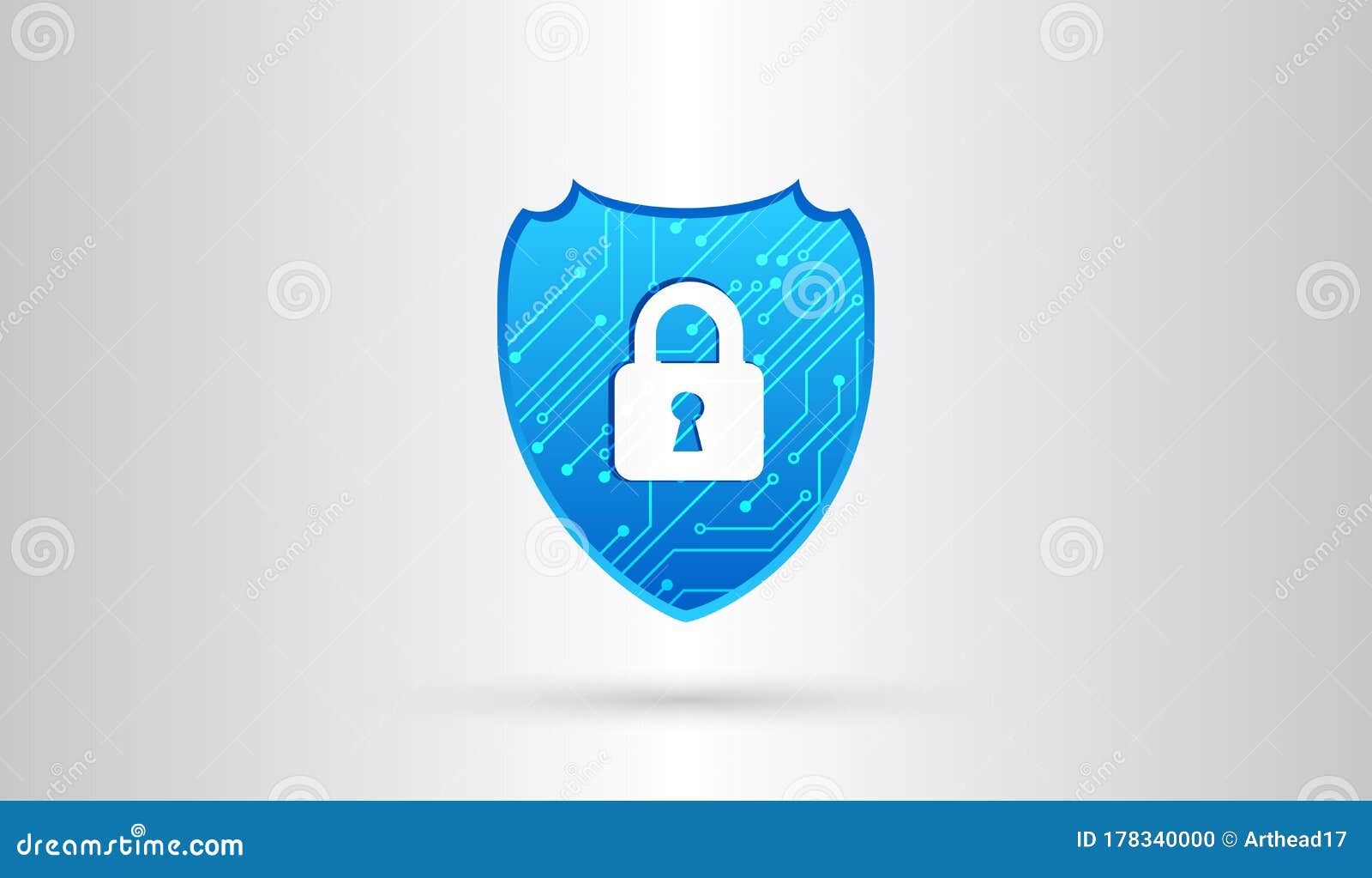 Abstract High Tech Circuit Board. Security Shield Concept Stock Vector ...