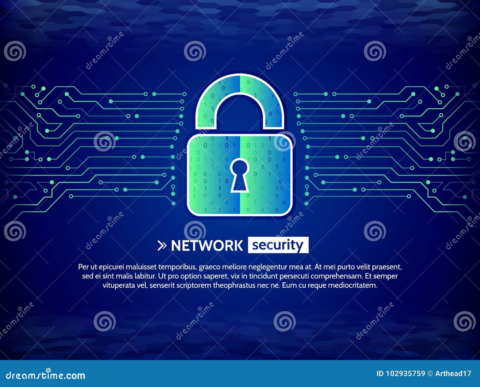 System Privacy, Network Security. Digital Padlock Vector Illustration ...