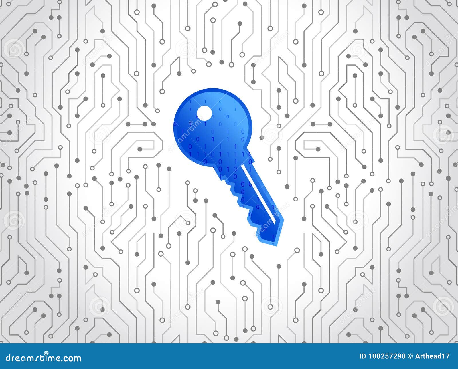 Abstract High Tech Circuit Board with Technology Key. Security Concept ...