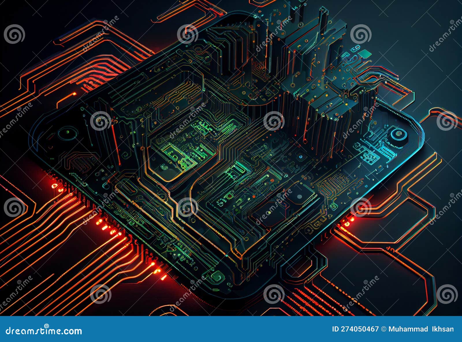 Abstract High Tech Digital Technology Background, Generative AI Stock ...