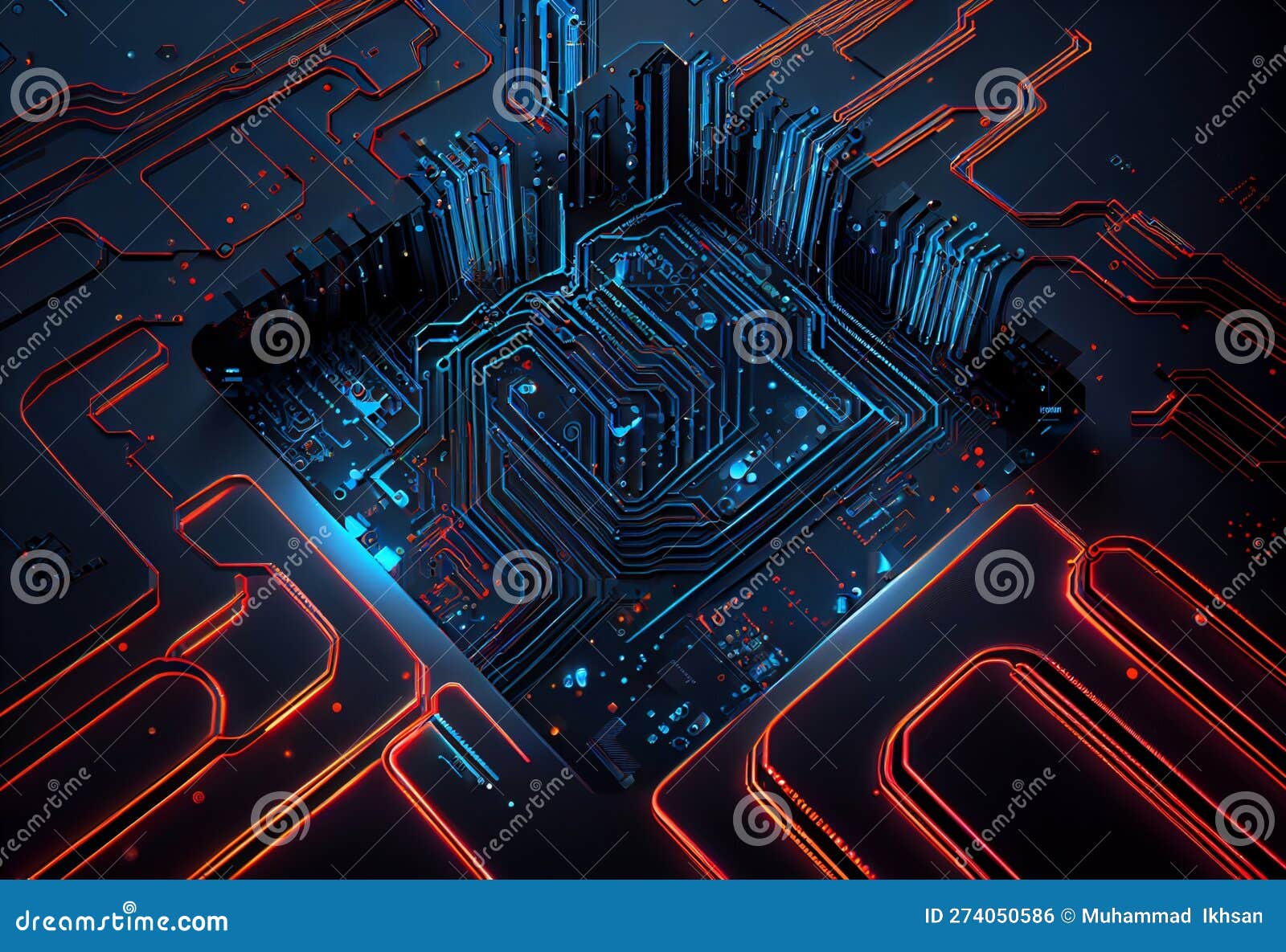 Abstract High Tech Digital Technology Background, Generative AI Stock ...