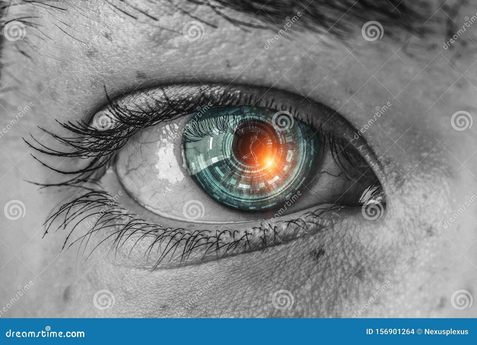 Abstract High Tech Eye Concept Stock Photo - Image of open, techno ...