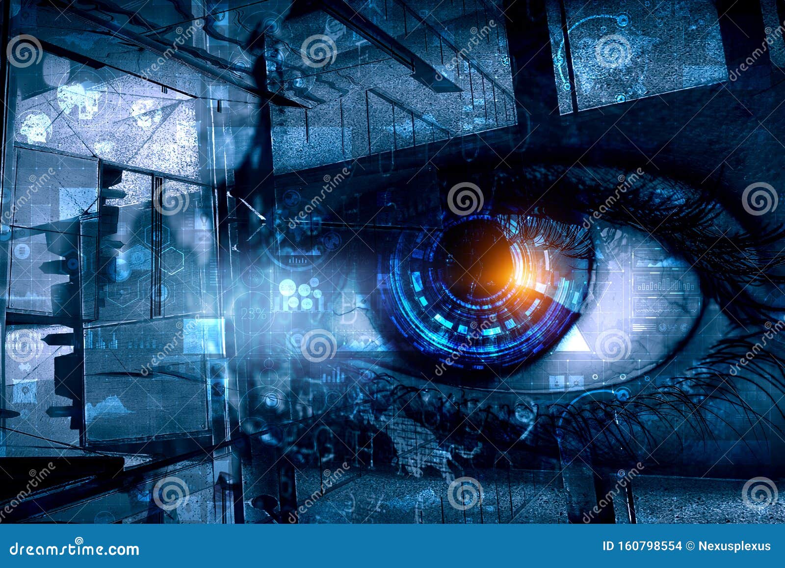 Abstract High Tech Eye Concept Stock Illustration - Illustration of ...