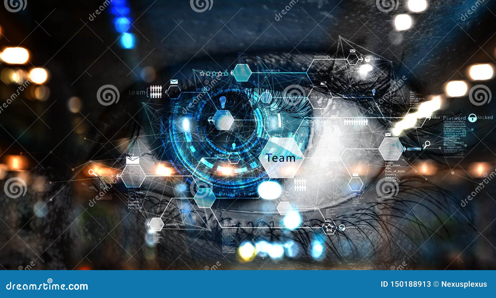 Abstract High Tech Eye Concept Stock Image - Image of virtual, look ...
